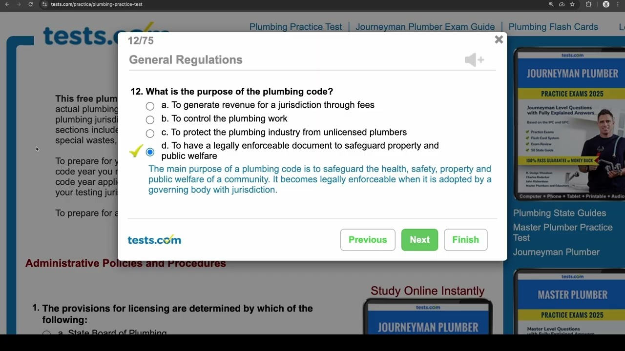 Plumbing Practice Exam