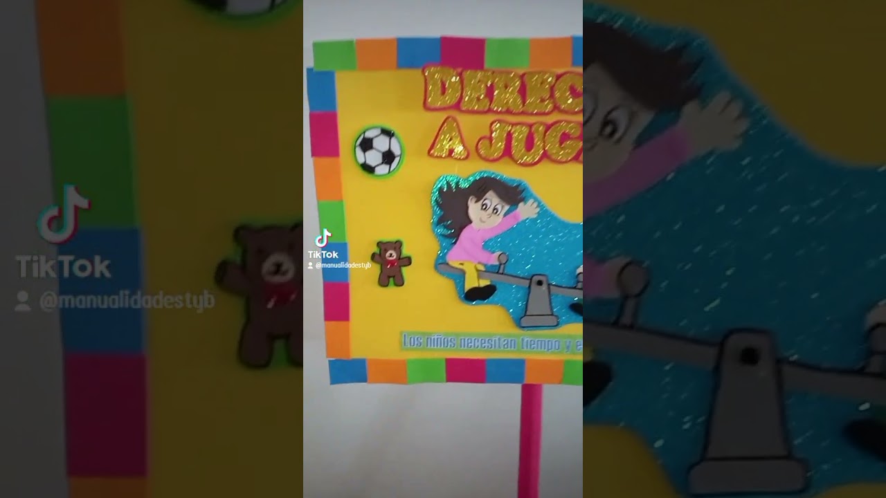 Pancarta de Los Derechos de los Niños 🧒🧑🏻 #manualidadestyb #manualidades #cute #foami #niños #deco