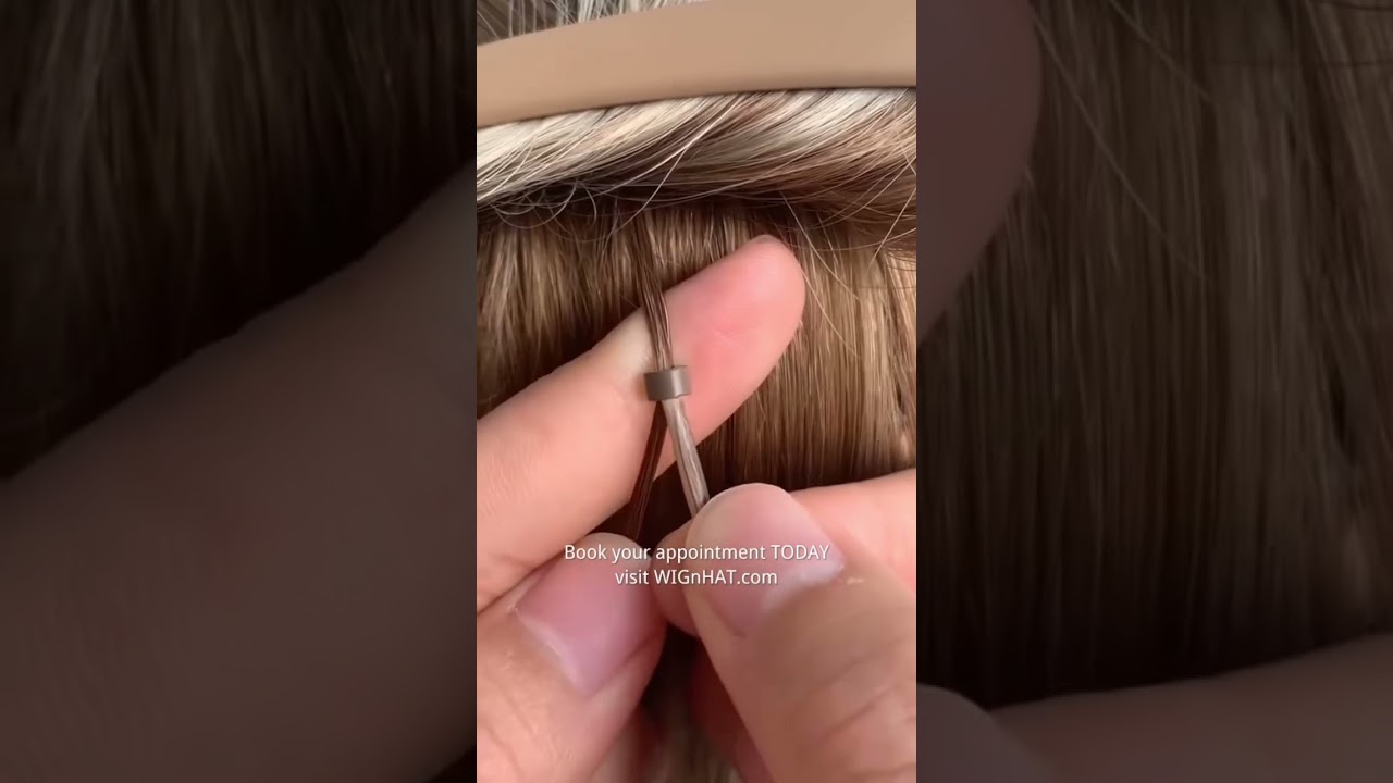 Micro bead, micro ring hair extensions #wignhat #hairextensions #microbeadextensions #microring