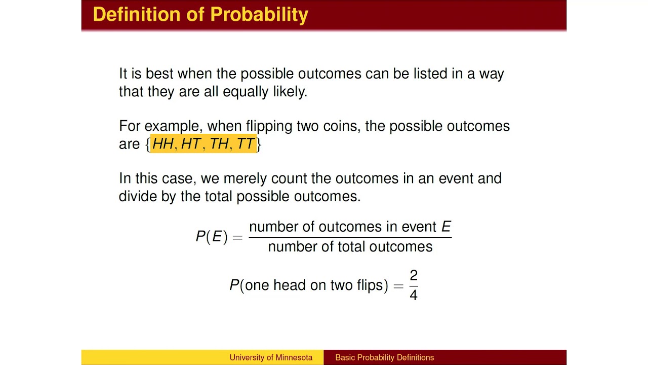 PR2.1 - Basic Probability Definitions