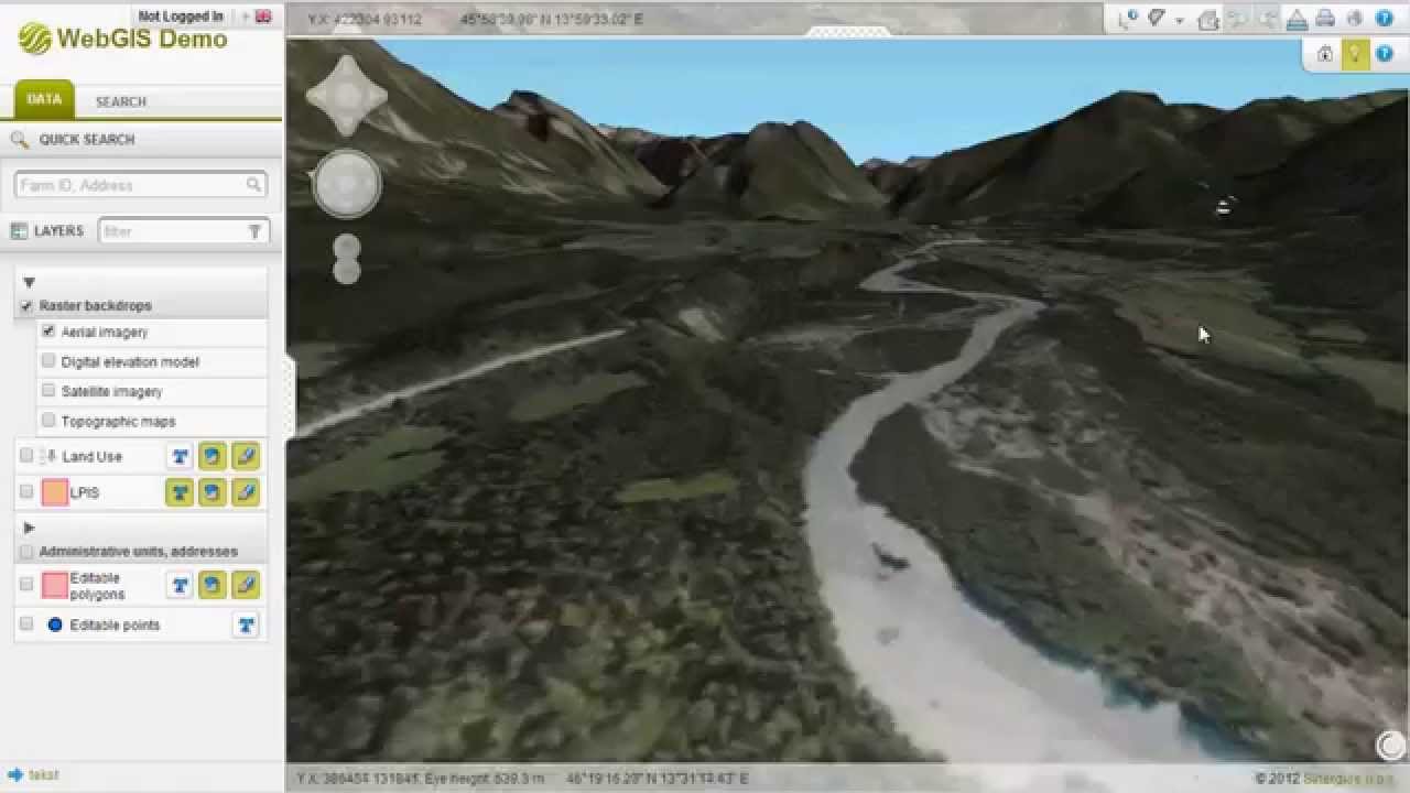 Sinergise 3D viewer