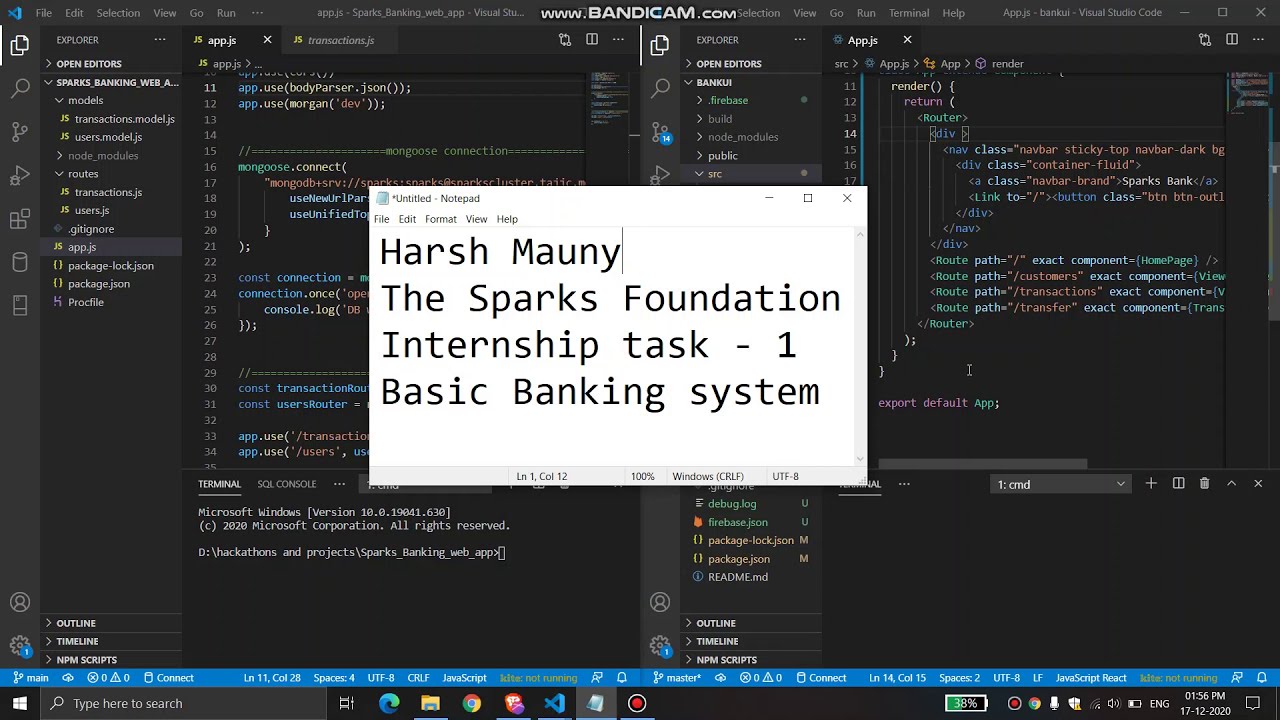 Sparks Foundation | internship task 1 | Basic Banking System