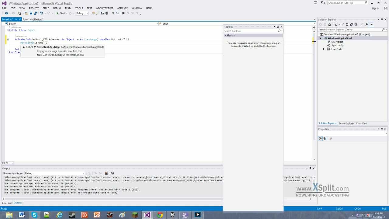 VB.net (Hello World!) tutorial #1
