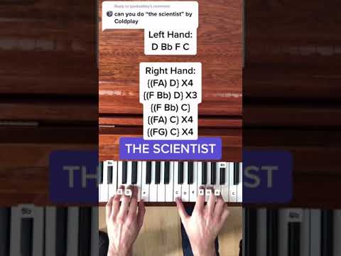 Coldplay - The Scientist (Easy Piano Tutorial With Letter Notes) #Shorts