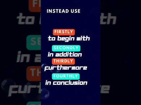 use of other words instead of firstly, secondly, thirdly & fourthly. #shorts #shortvideo