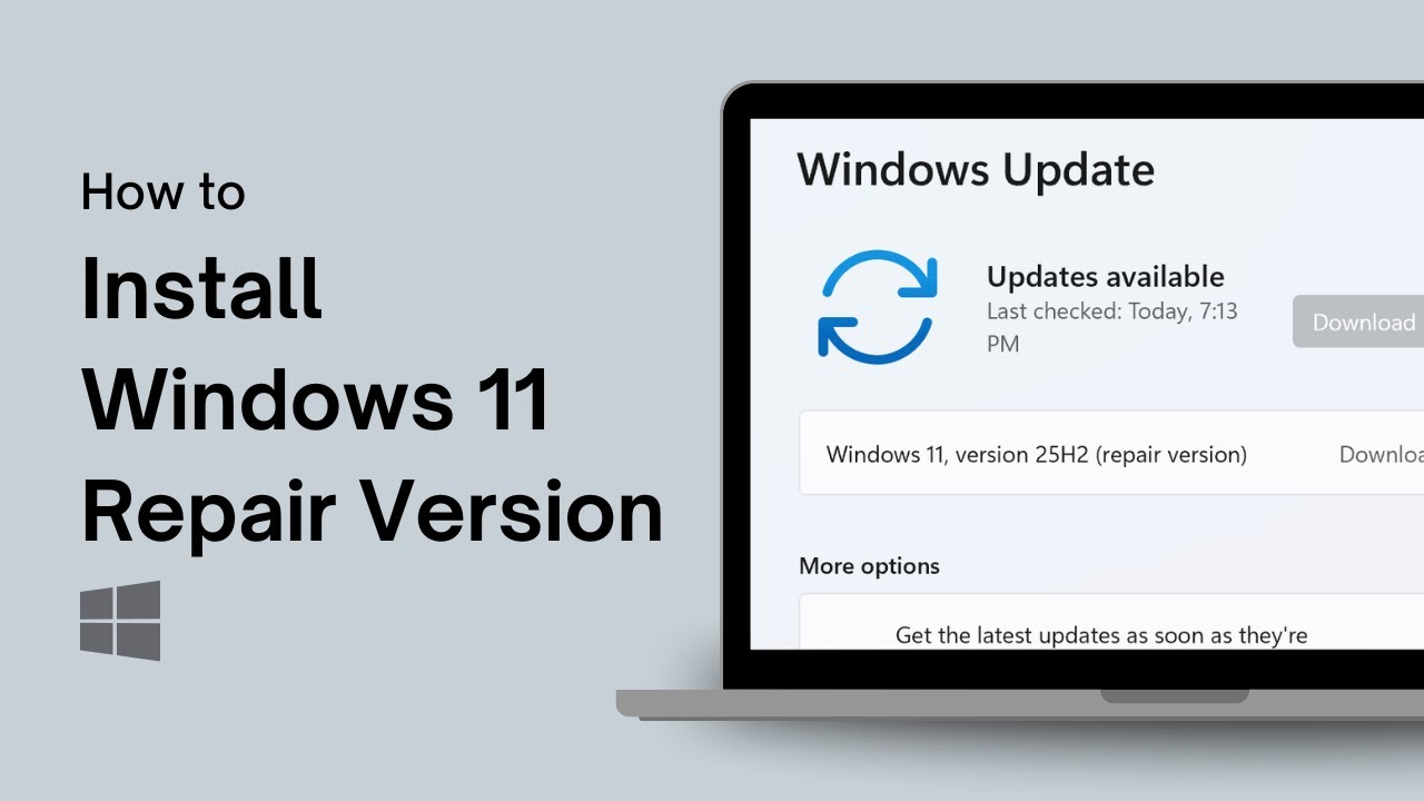 How to Install Windows 11 25H2 Repair Version