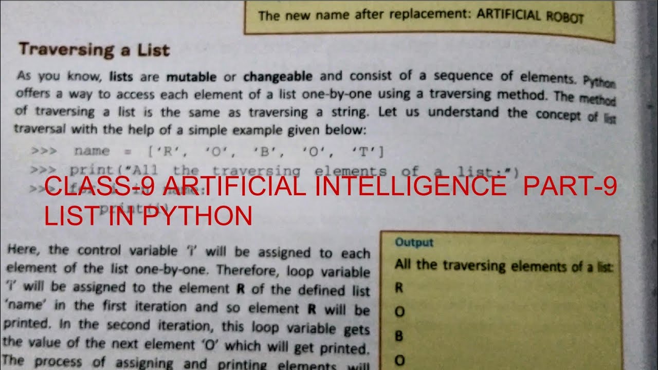 CLASS-9 CODING IN PYTHON PART-9 LIST  IN PYTHON ARTIFICIAL INELLIGENCE CODE-417  with PRACTICAL