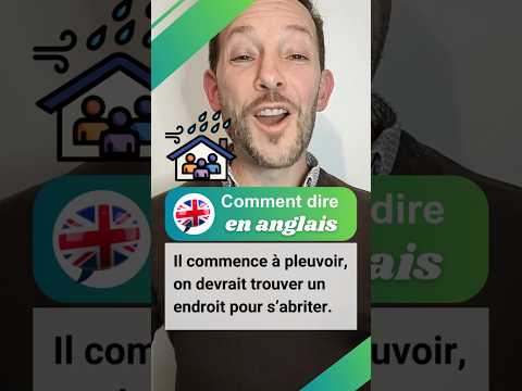 Comment dire en anglais :📌 "Il commence à pleuvoir, on devrait trouver un endroit pour s’abriter."