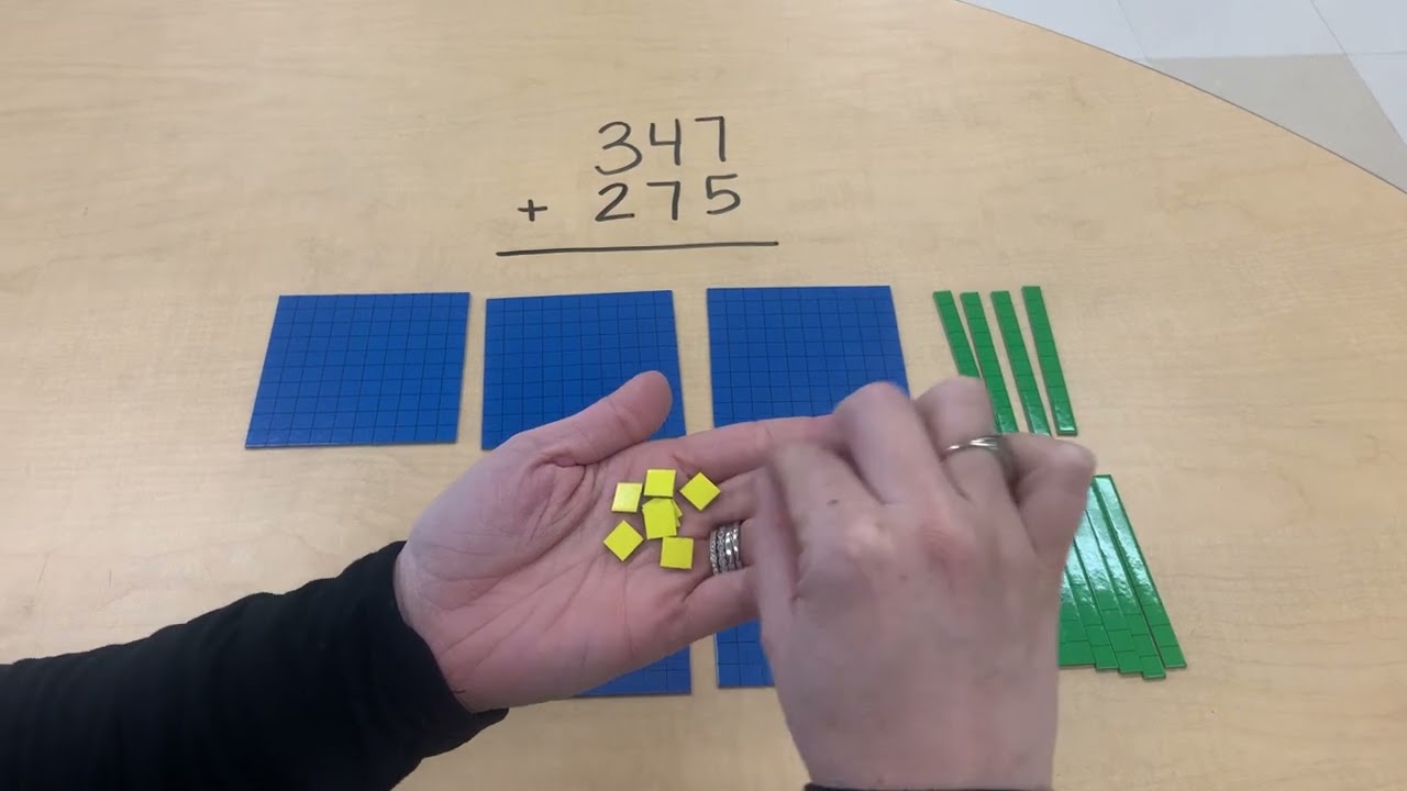3 Digit Addition with Regrouping using Base Ten