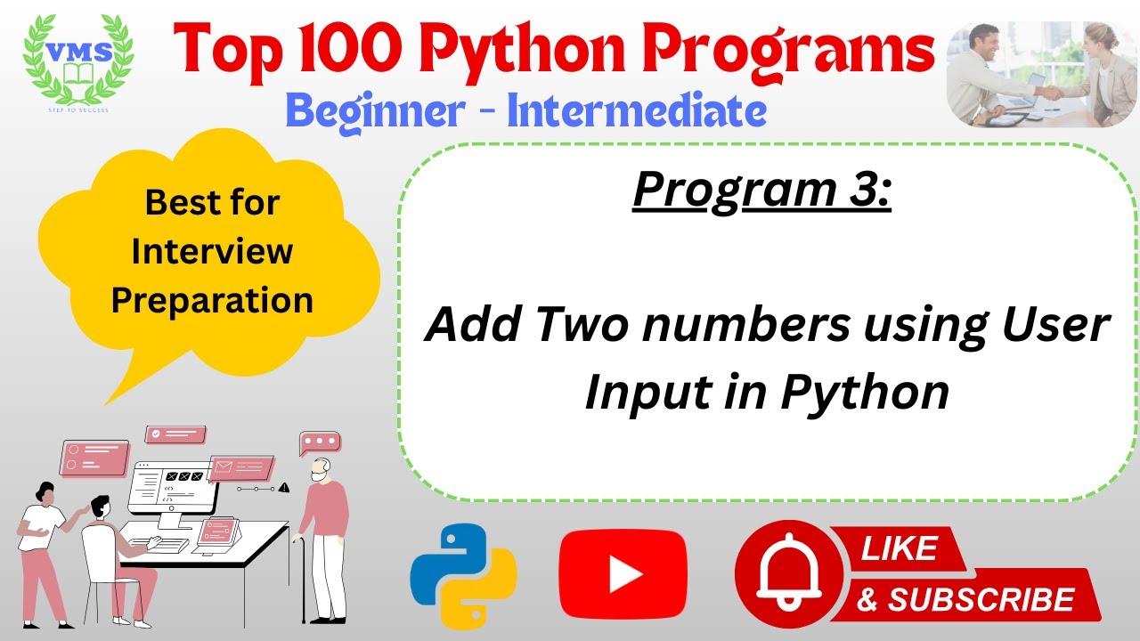 Python Program 003 |Add Two Numbers Using User Input | Python Basics   #pythonprogramming #education
