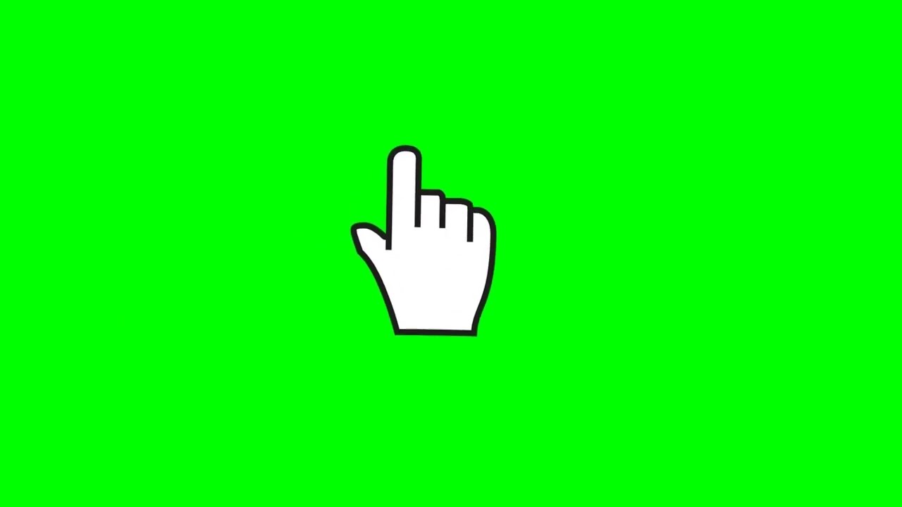 Computer mouse Icon Pointer Cursor Hand moving green screen copyright free