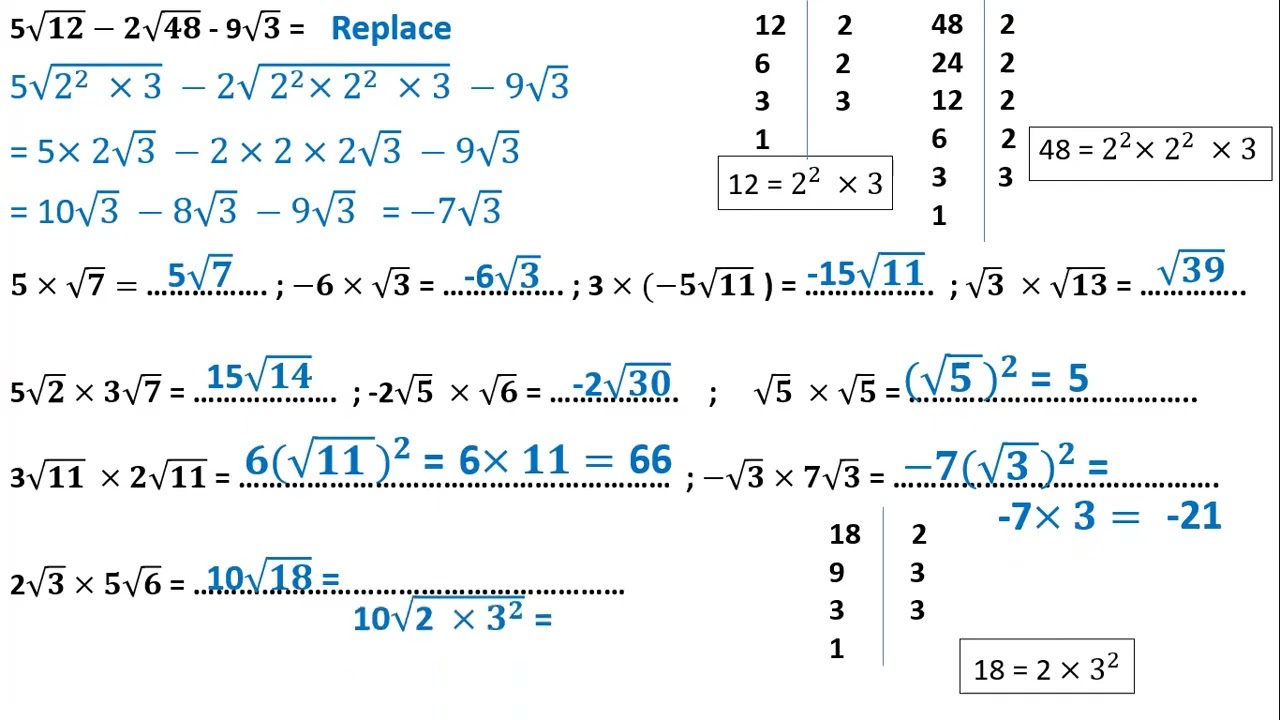 G9 Math Worksheet 2b Solution (Square Roots)