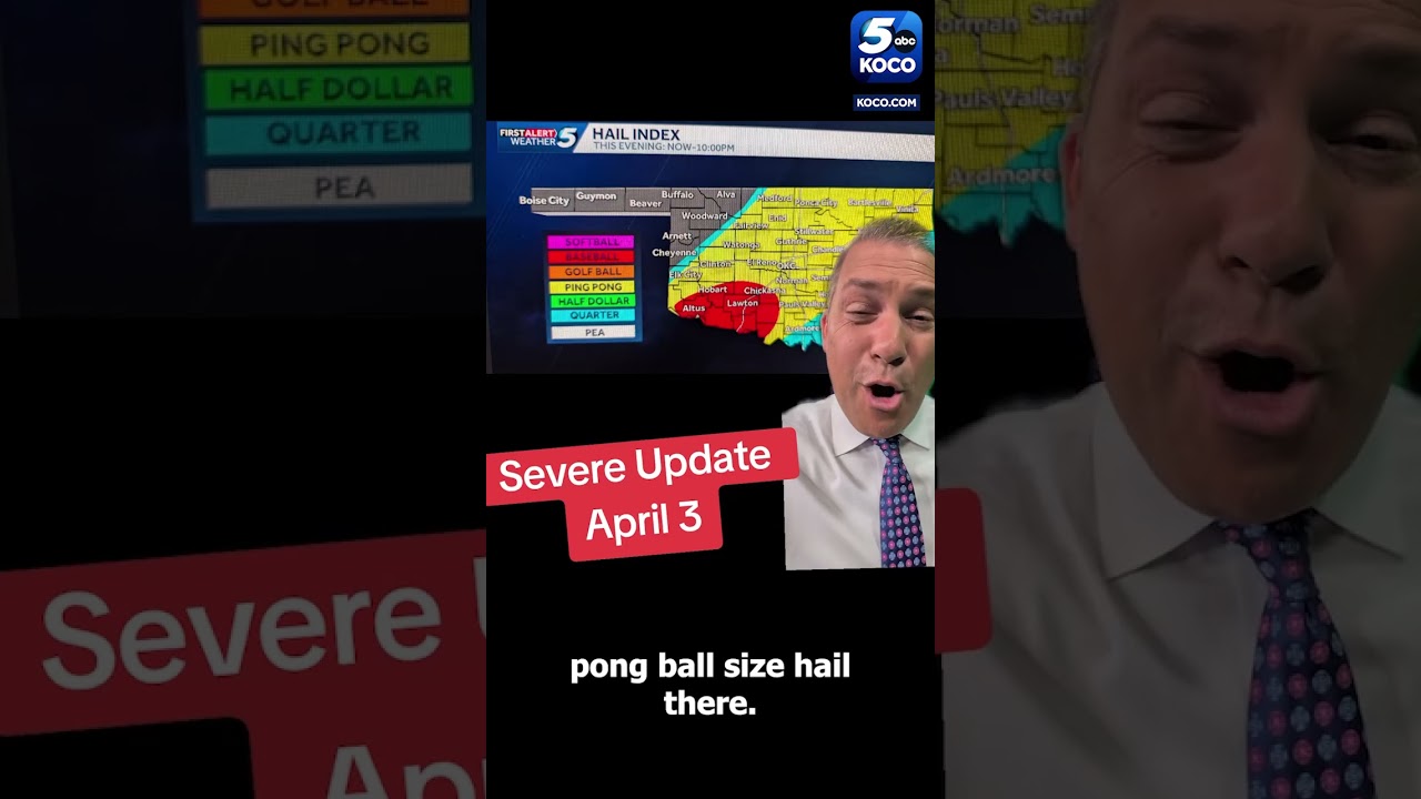 Severe storms tracking across Oklahoma Friday afternoon, April 3, 2026