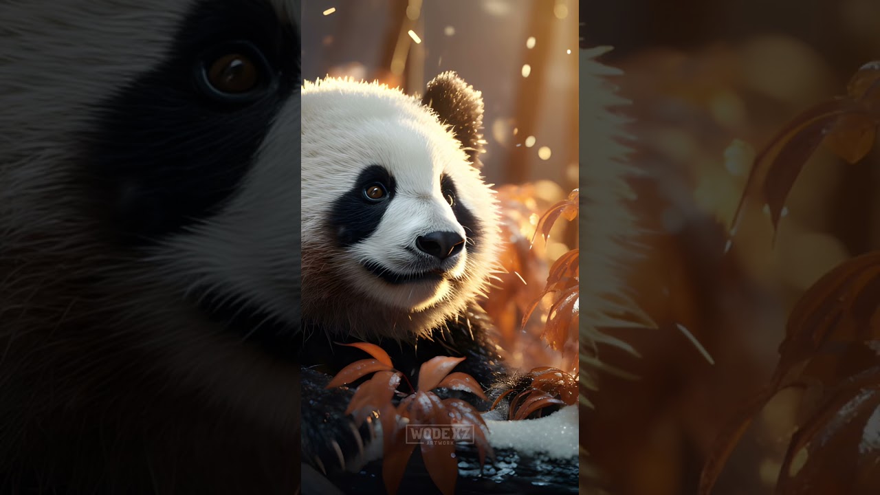 Panda in the forest background