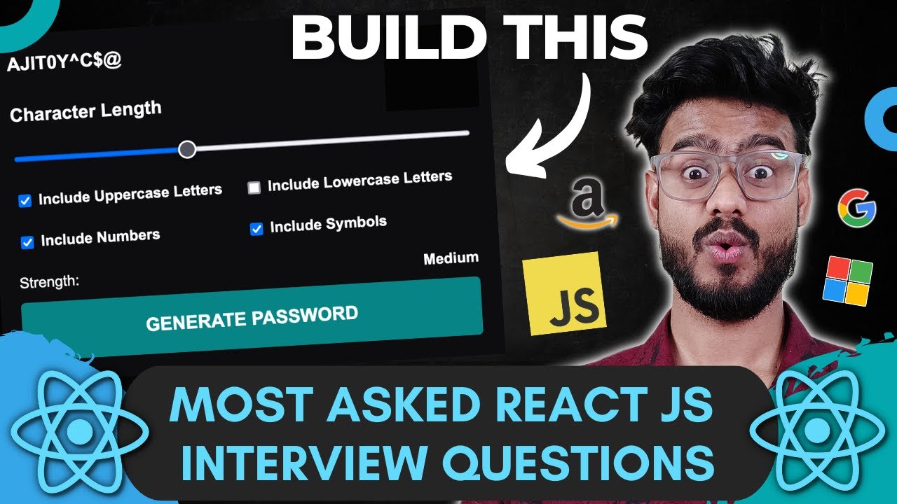 React JS Interview Questions ( Password Generator ) - Frontend Machine Coding Interview Experience