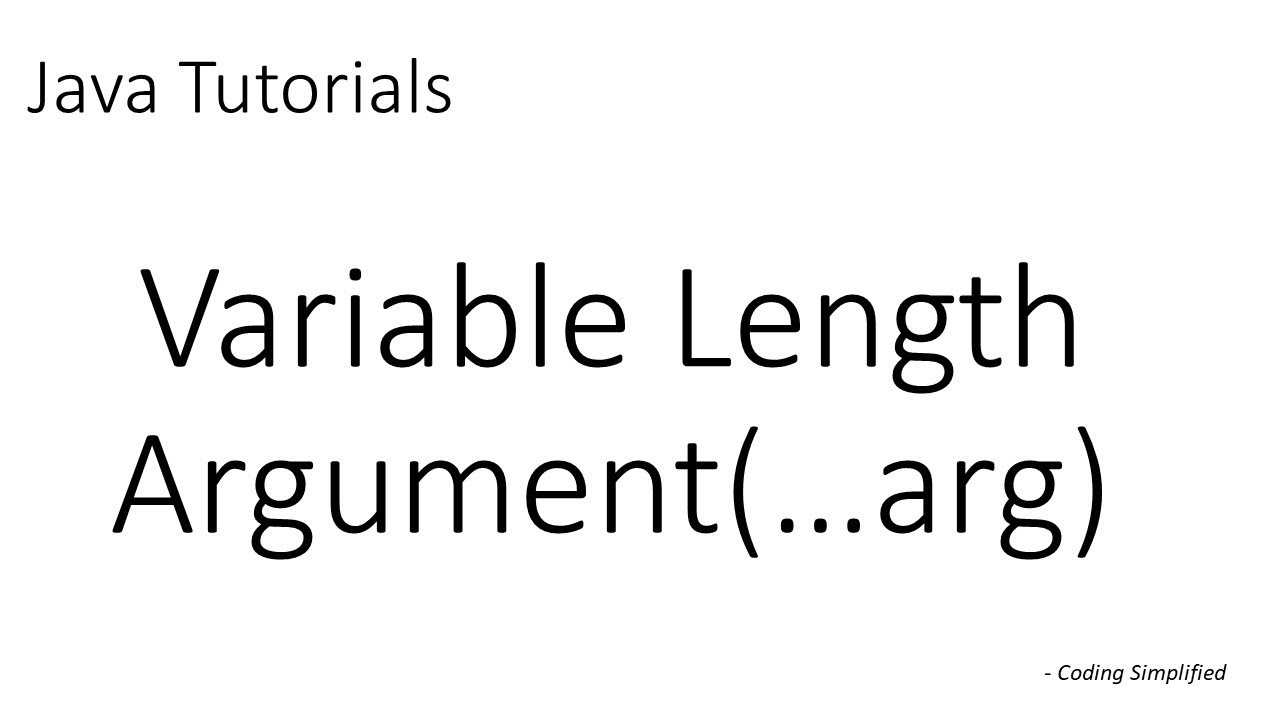 Java Tutorials: Variable Length Arguments (...arg) in Java