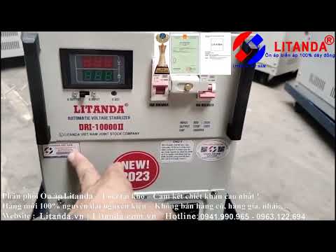 Ổn Áp LiTanda 10KVA Dải 90V-250V 1 Pha DRI-10000 II 10KW Chính Hãng New 2023 Dây Đồng Số 1 Việt Nam