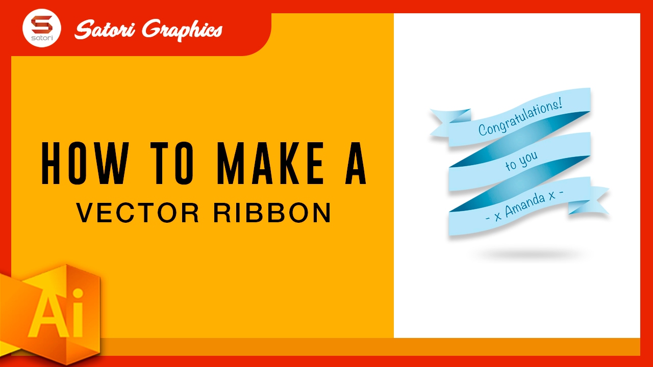 VECTOR RIBBON MADE EASY - Making A Vector Ribbon In Illustrator Tutorial