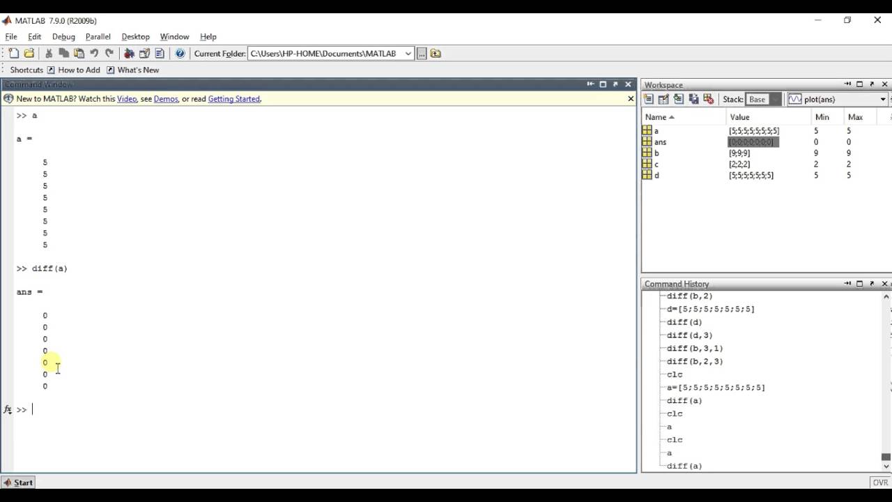 MATLAB Programming 14 - diff()