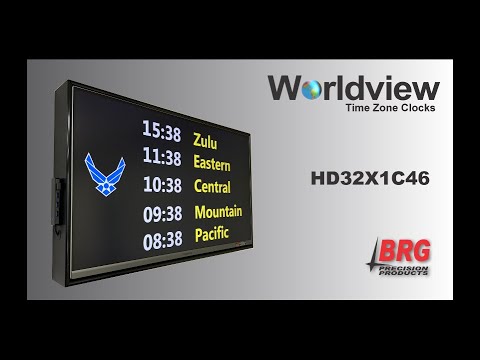 HD32X1C46 Worldview Time Zone Clock by BRG Precision Products