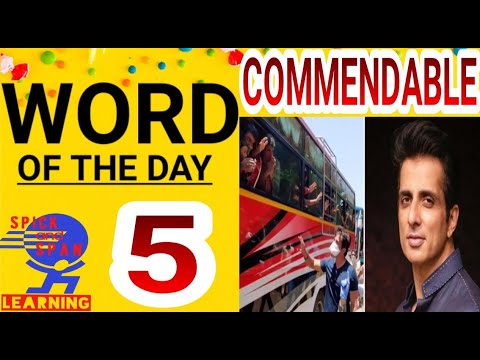 WORD OF THE DAY COMMENDABLE MEANING IN HINDI AND ENGLISH