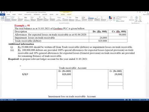 Special provision and General provision for Doubtful debts (expected losses on Trade receivable) 01
