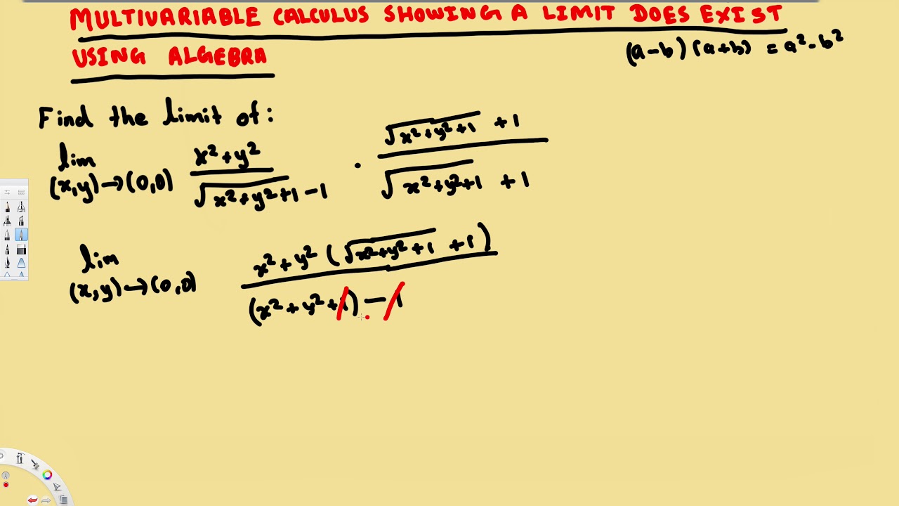 Multivariable Calculus - Showing a Limit DOES Exist Using Algebra Conjugate - Vector Calculus