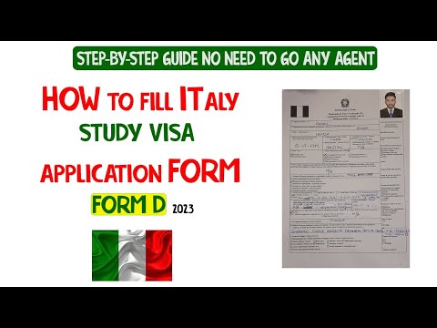 How to fill italy study visa application form 2023||FORM D||No need to go any agent