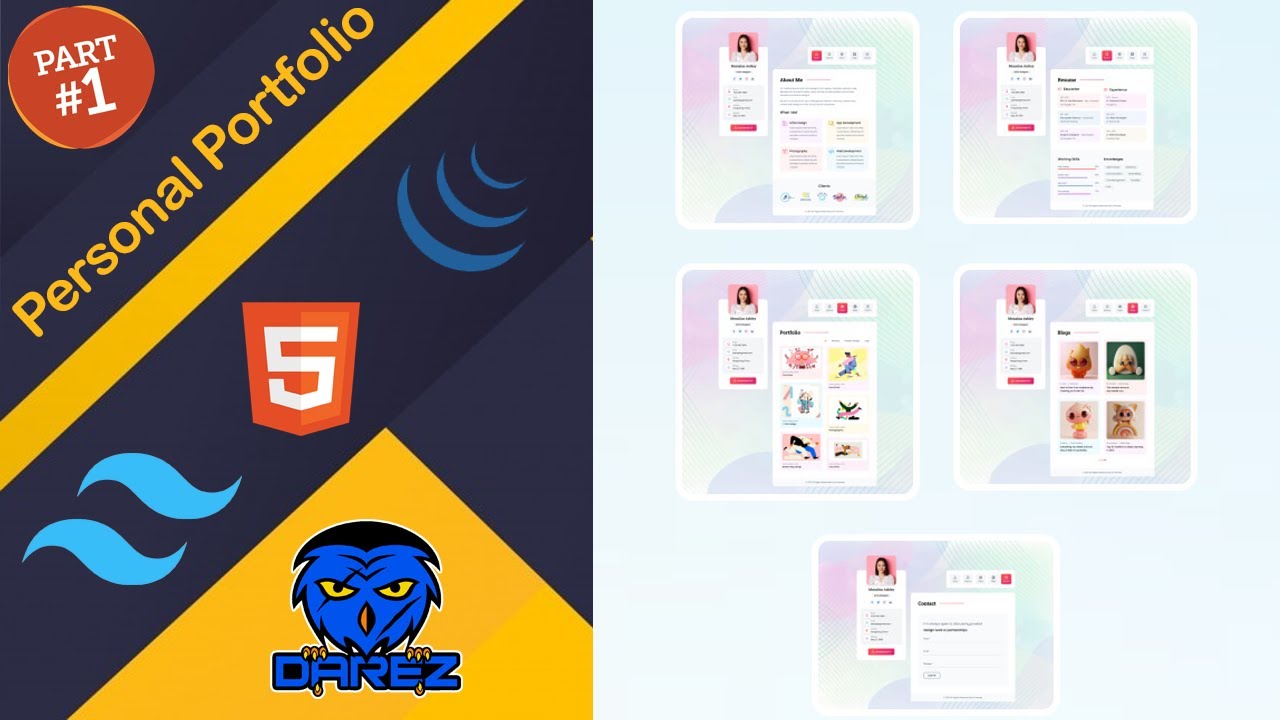 Tailwind CSS Personal Portfolio Template, Part1