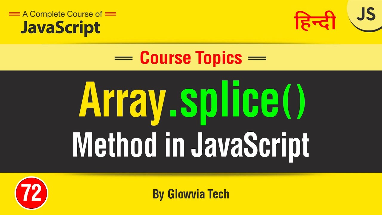 splice method in JavaScript || Splice() Array Method Tutorial in Hindi/Urdu