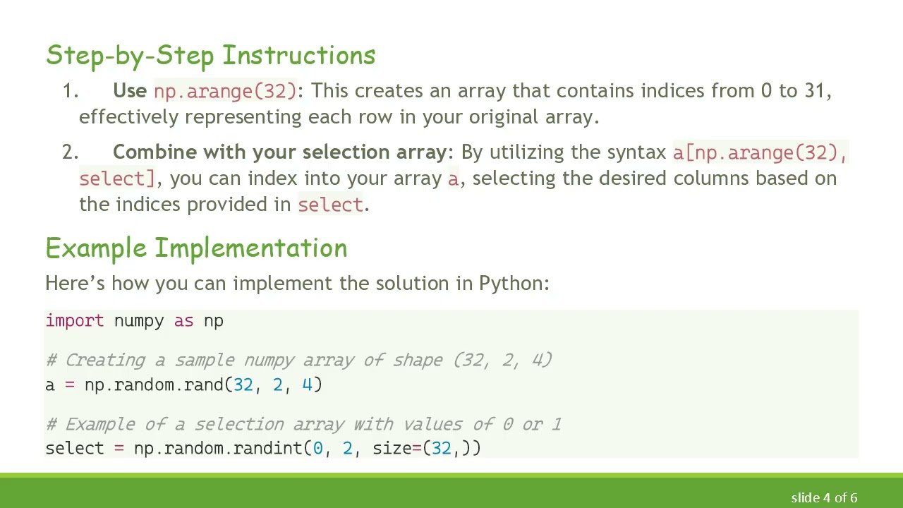How to Efficiently Select Columns in a Numpy Array Using Another Array