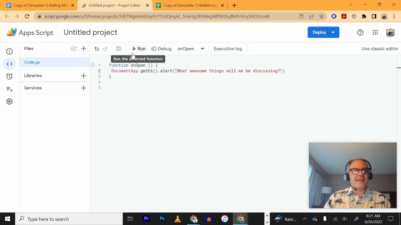 Google Apps Script: Google Doc Dialog