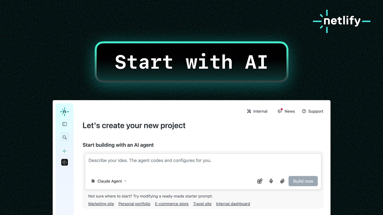 Start a Netlify project from a prompt