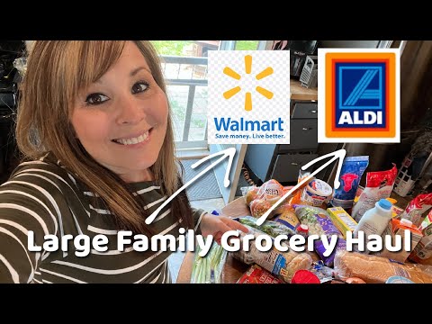 LARGE FAMILY GROCERY HAUL | Trying Out The Delivery Service | WALMART & ALDI