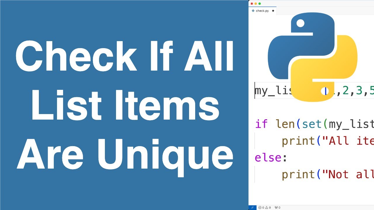 Check If All List Items Are Unique | Python Example
