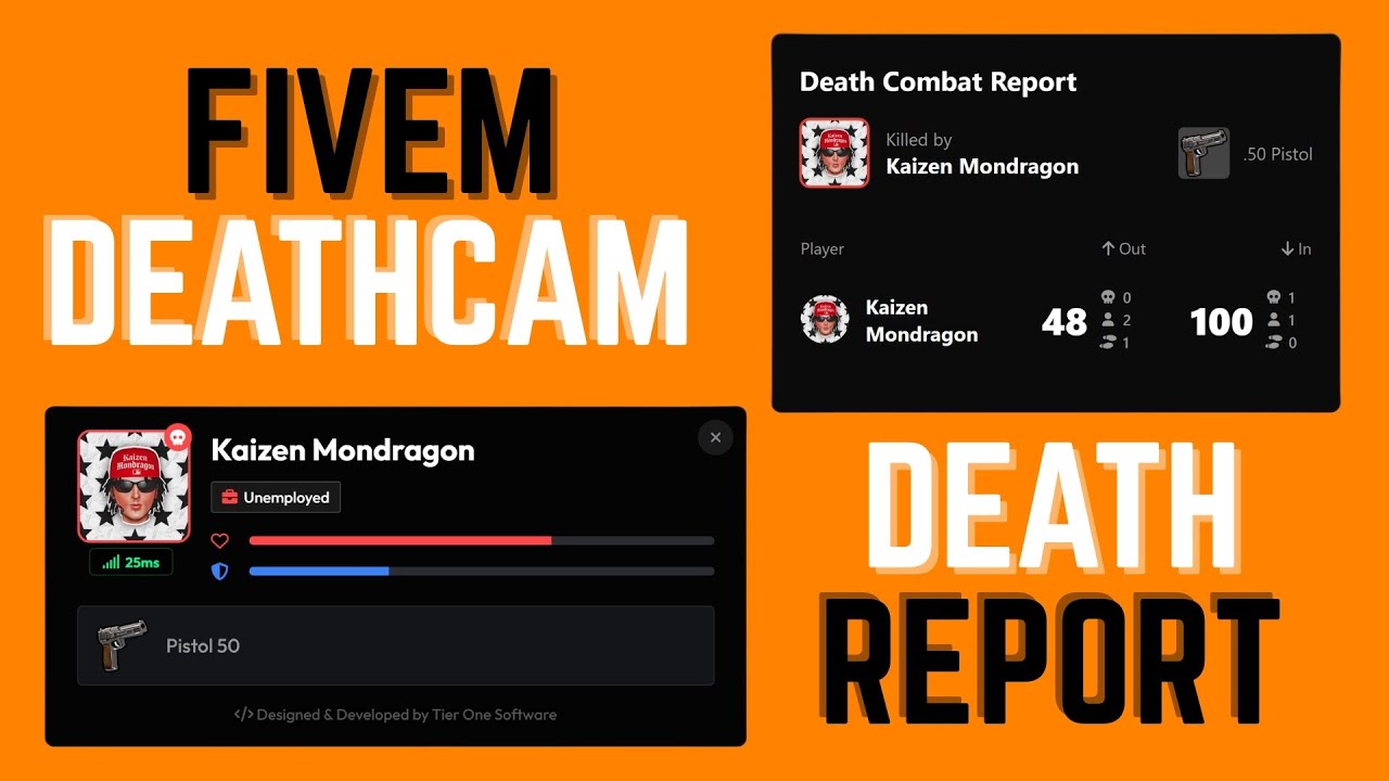 DEATHCAM + COMBAT LOG | FIVEM SCRIPT | TIER ONE SOFTWARE 