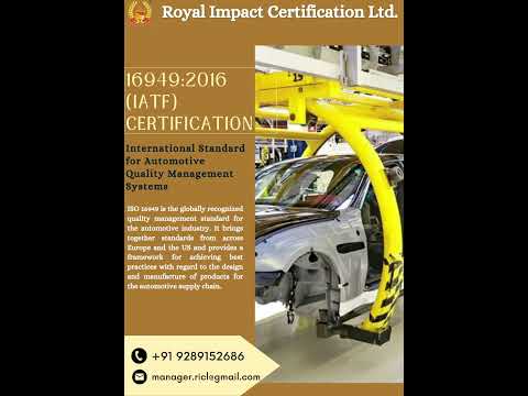 IATF16949 International Standard for Automotive Quality Management #royalimpactcertificationltd