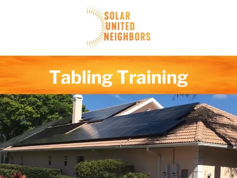 Volunteer Training: Tabling for Solar in Your Community