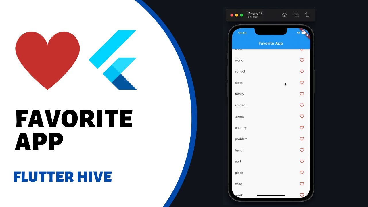 Favorite App using Hive | Lean Hive | Flutter Tutorial