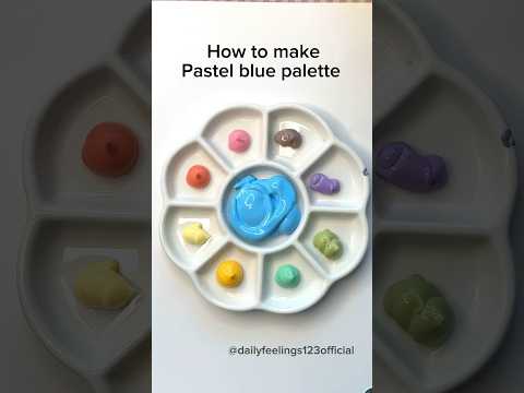 How to make pastel blue palette πΆπ¨ #colormixing #asmr