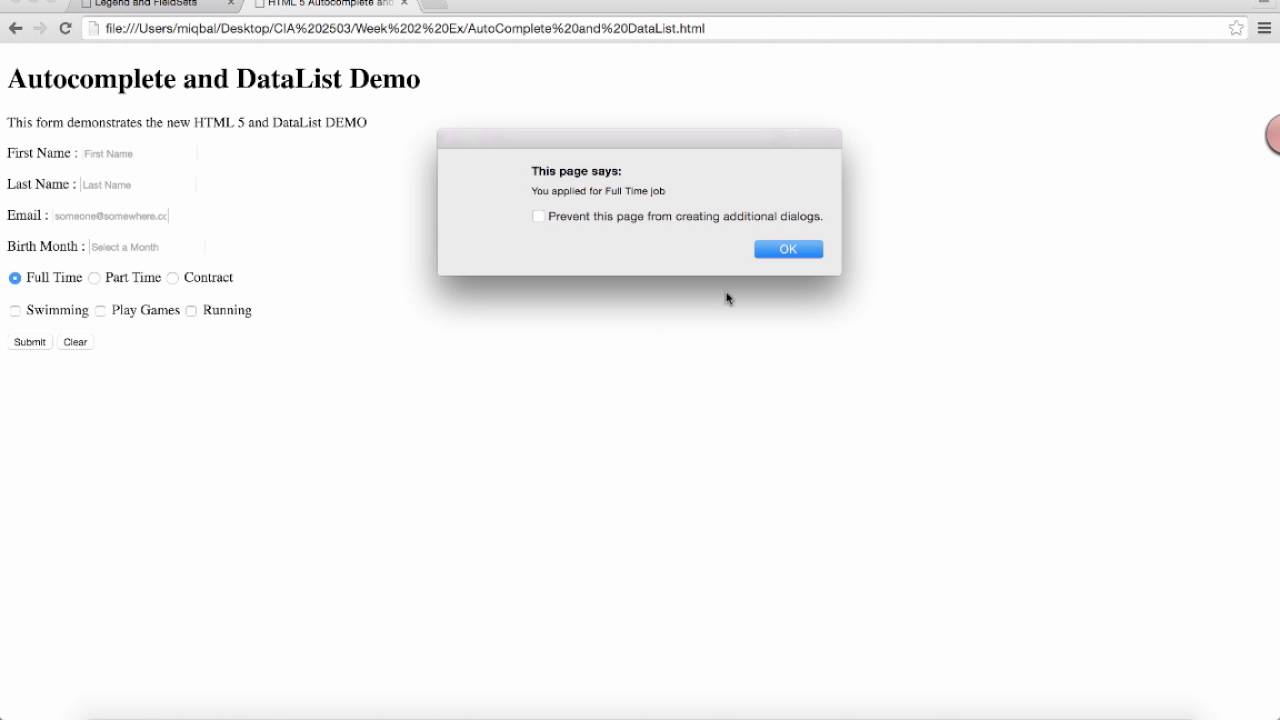 HTML 5 Radio & Checkbox in Javascript