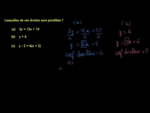 Les équations de deux droites parallèles 3 (vidéo) | Khan Academy