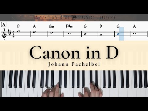 Canon in D 卡农 - Johann Pachelbel | Piano Tutorial (EASY) | WITH Music Sheet | JCMS