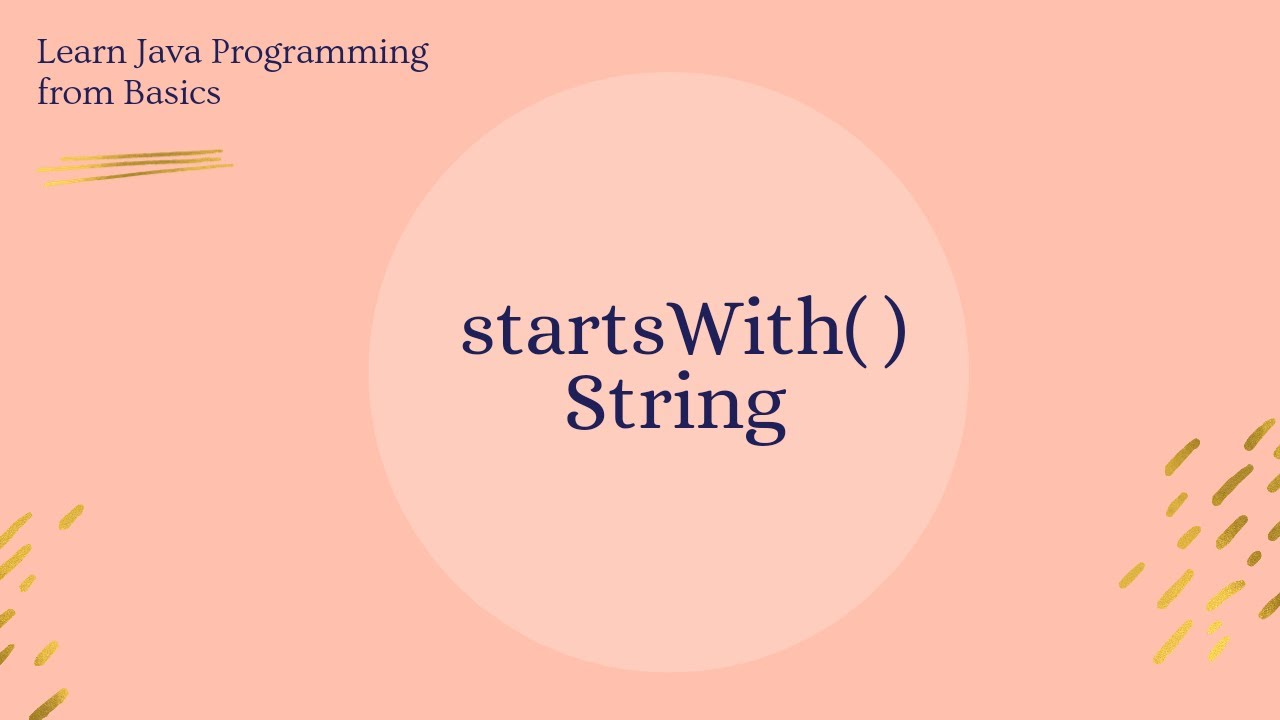 String startsWith( ) method in Java