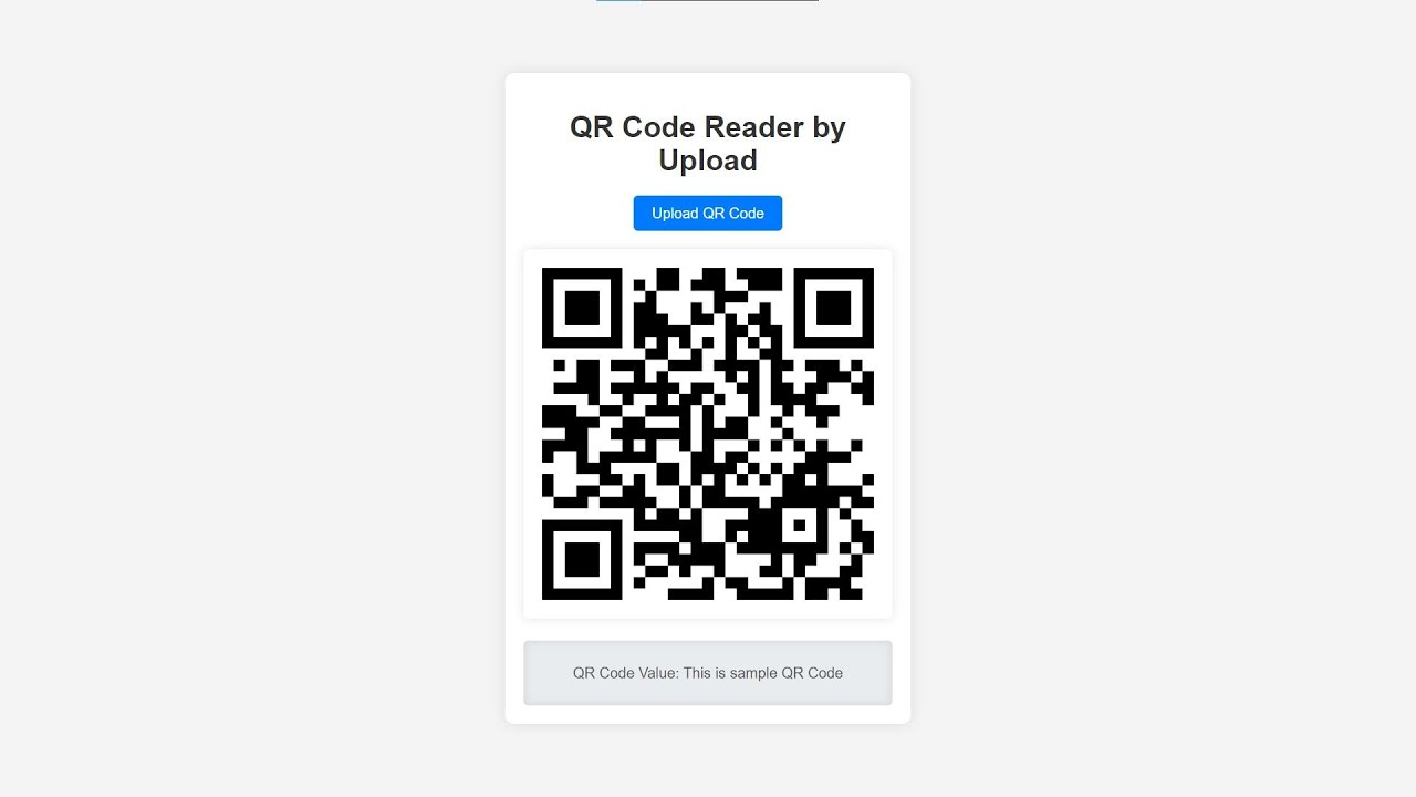 QR Code Reader by Upload Using HTML, CSS and JavaScript with Source Code