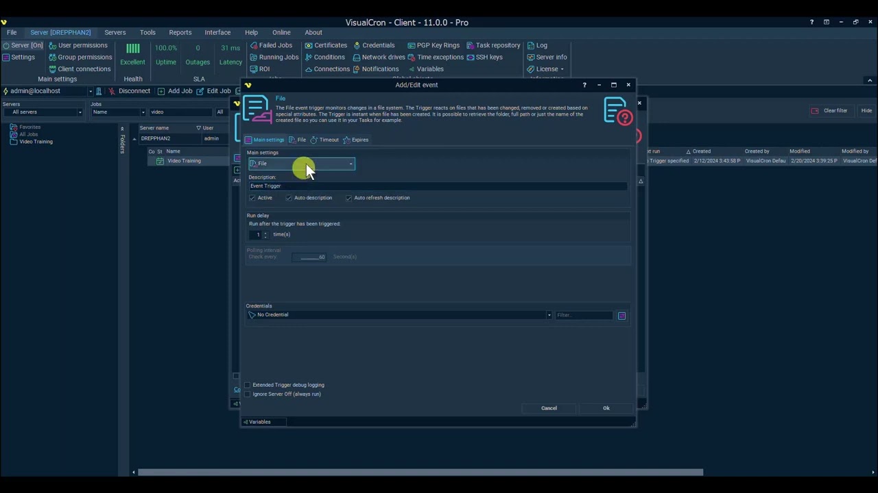 VisualCron Tutorial: How to Set File Arrival Triggers