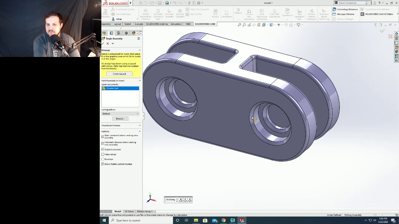 SolidWorks Basics Assembly Tutorial: Links assembly 1