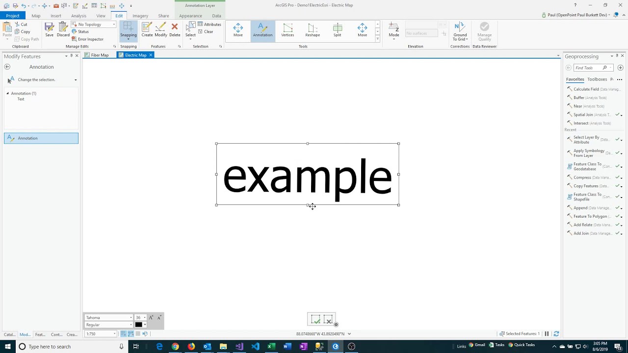 Working with the ArcGIS Pro Annotation tool