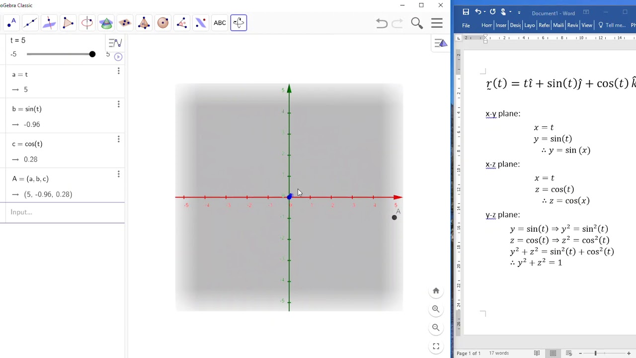 Parametric Equations in Geogebra