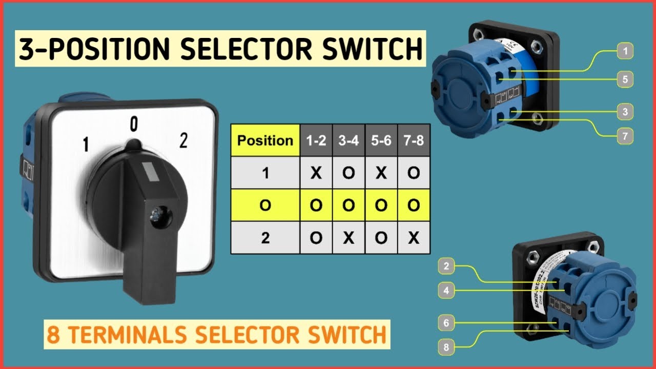 About 3 Position 8 Terminals Selector Switch